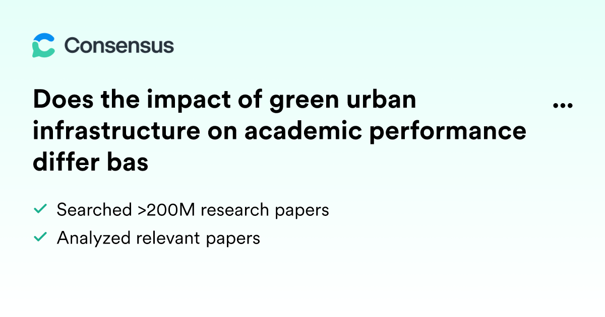 Does the impact of green urban infrastructure on academic performance ...