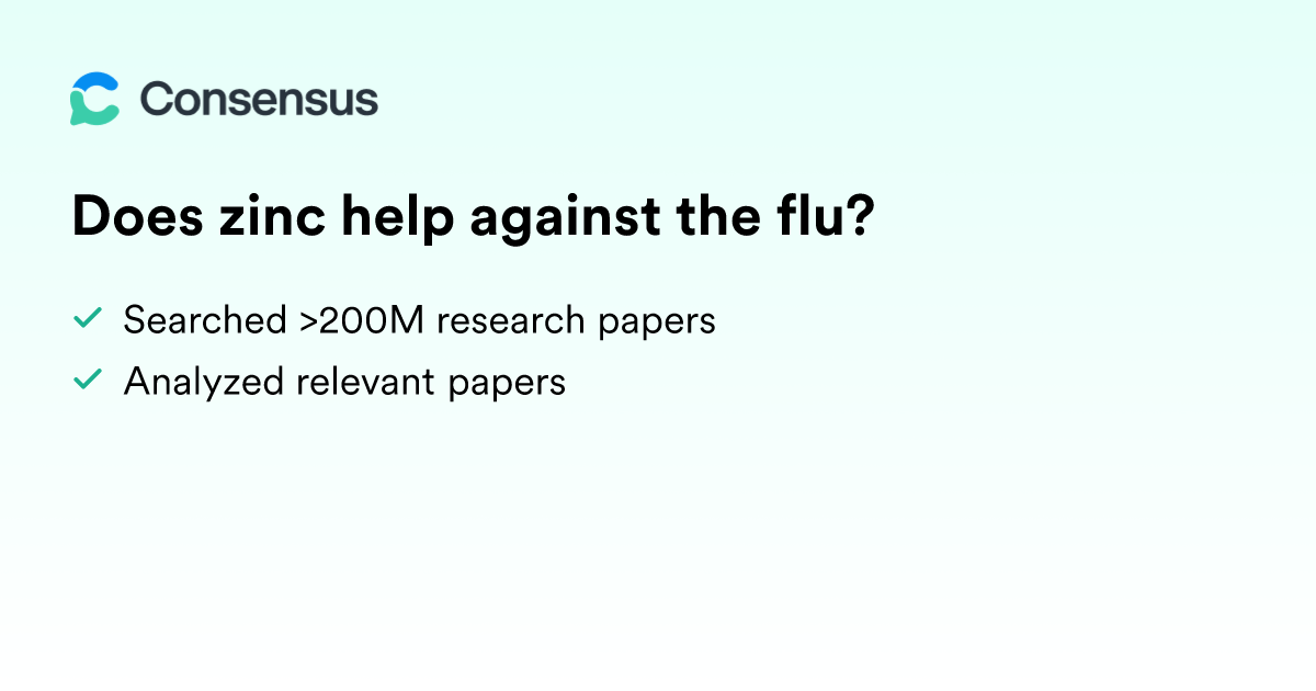 Does zinc help against the flu? - Consensus
