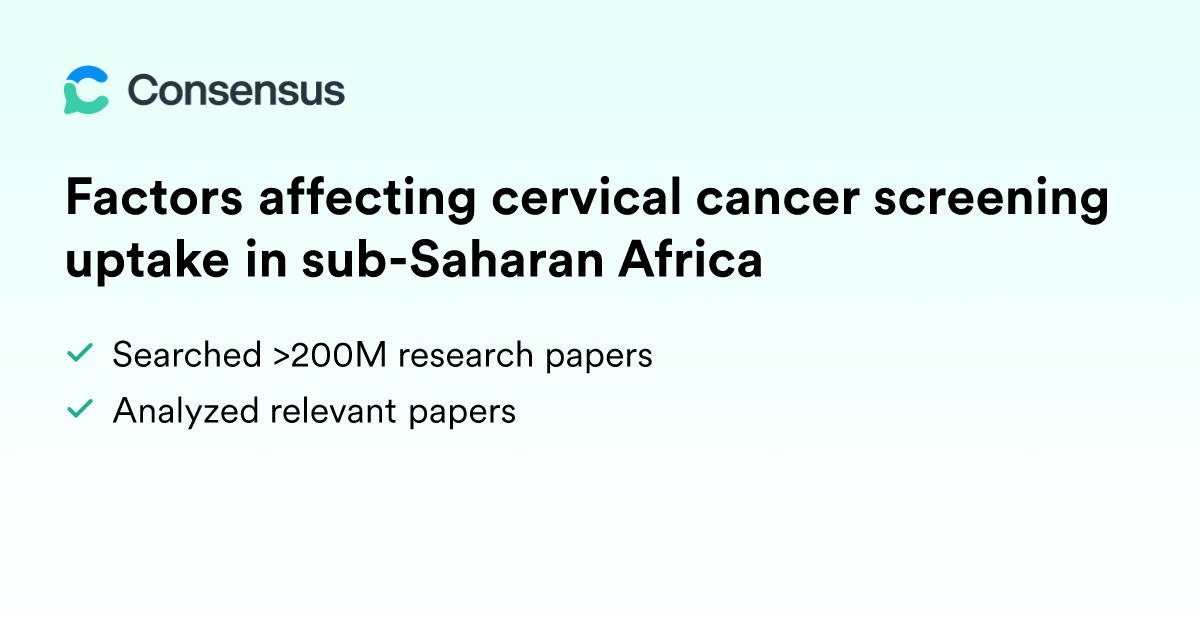 Factors affecting cervical cancer screening uptake in sub-Saharan ...