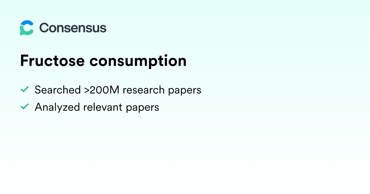 Fructose consumption - Consensus