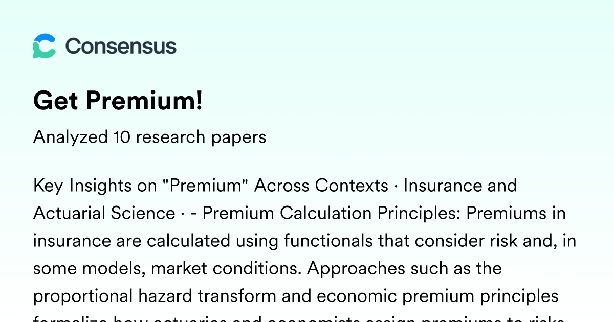 Get Premium! - Consensus