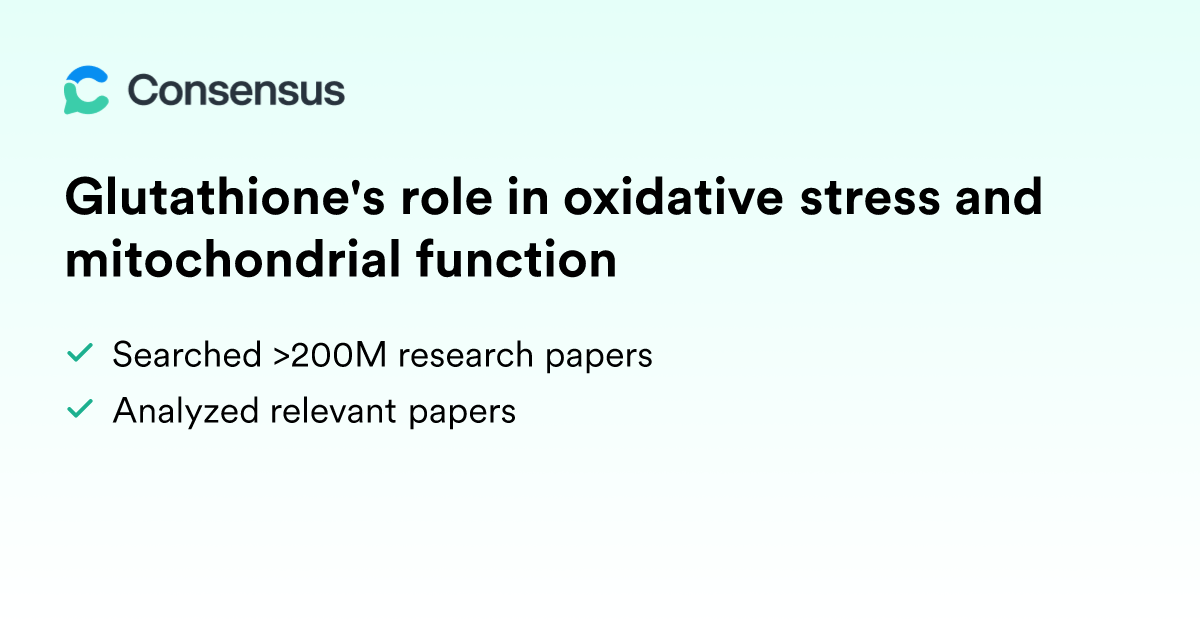 Glutathione's role in oxidative stress and mitochondrial function ...