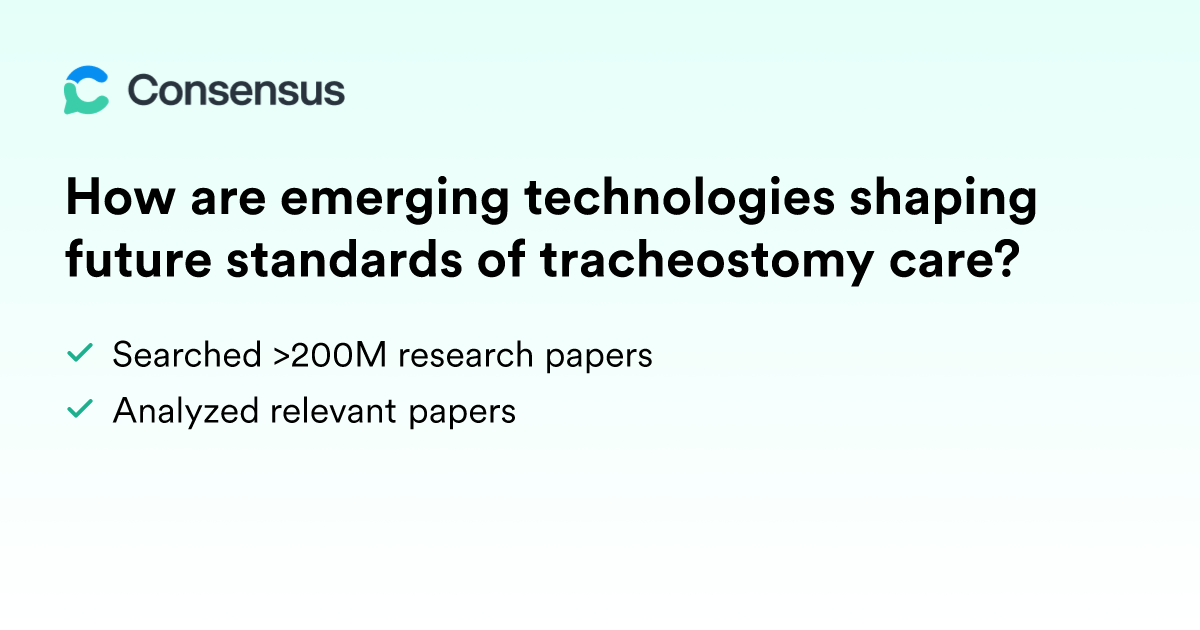 How are emerging technologies shaping future standards of tracheostomy ...