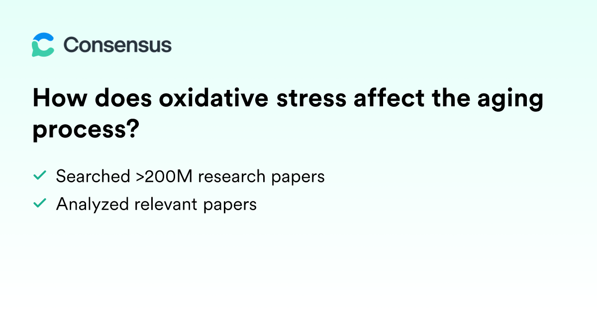 How does oxidative stress affect the aging process? - Consensus