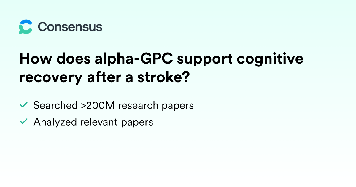 How does alpha-GPC support cognitive recovery after a stroke? - Consensus