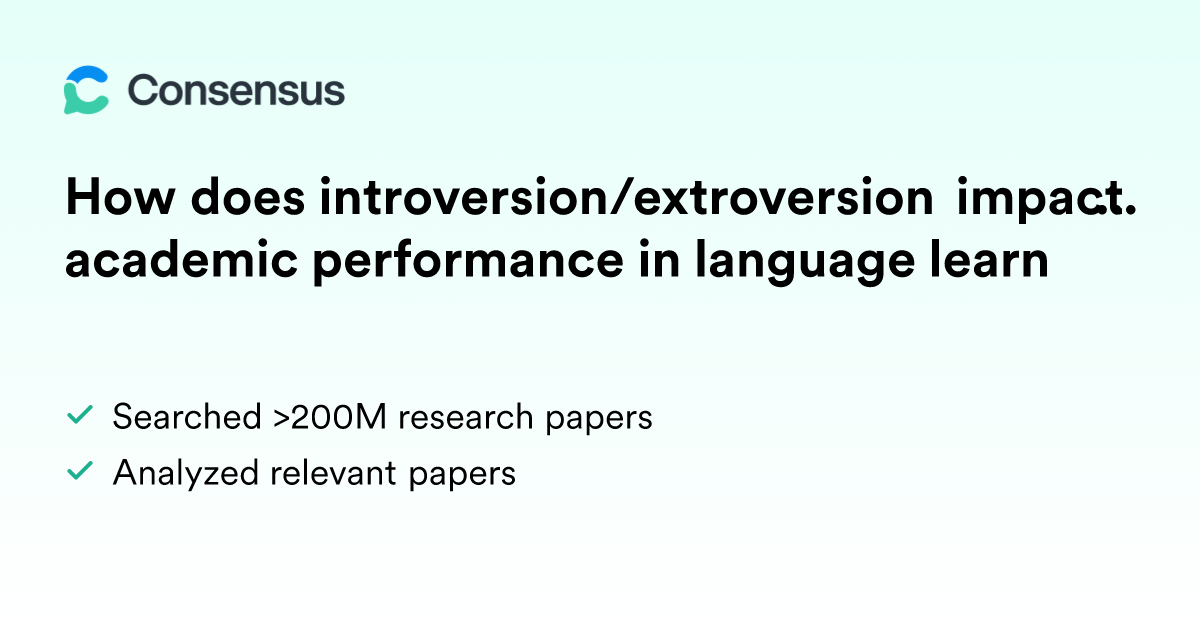 How does introversion/extroversion impact academic performance in ...