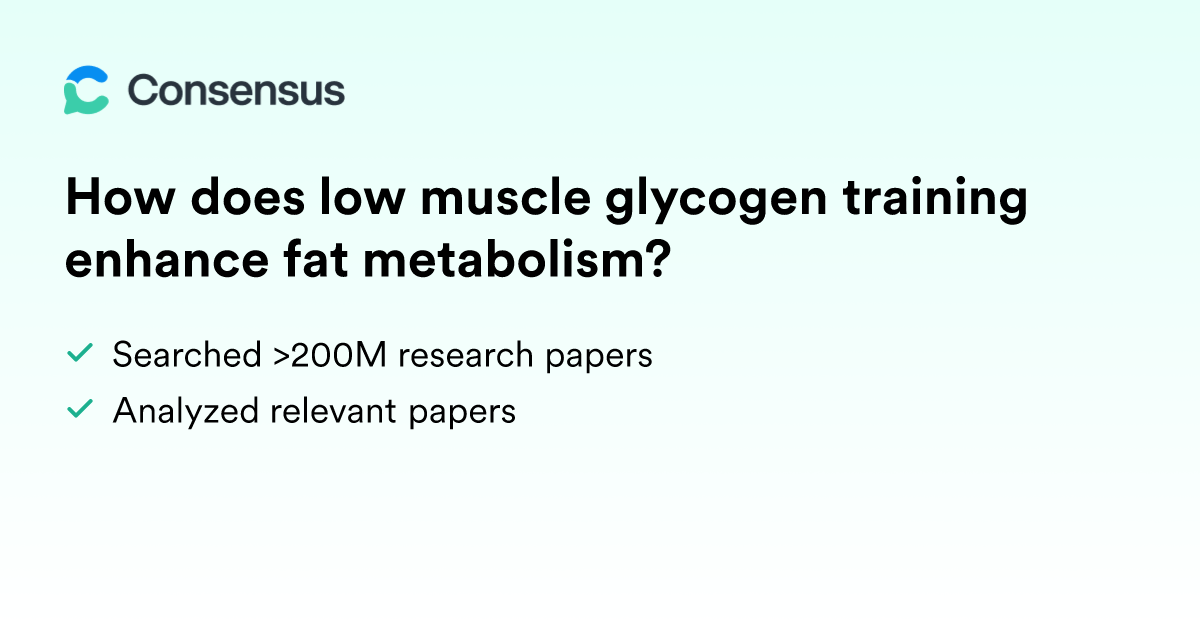 How does low muscle glycogen training enhance fat metabolism? - Consensus