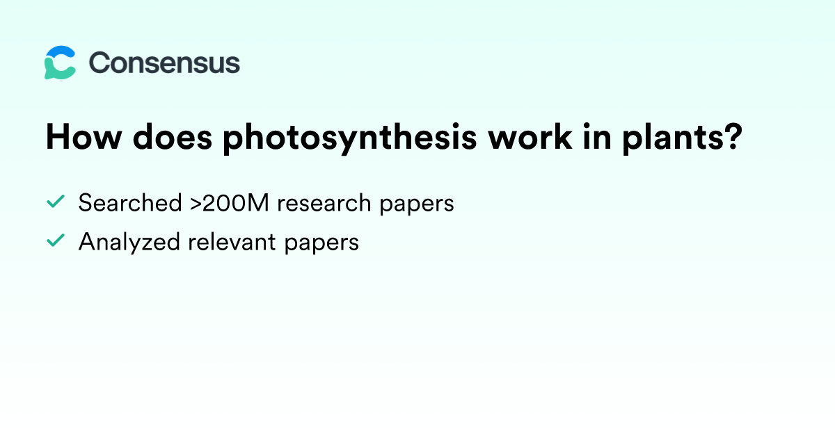 How does photosynthesis work in plants? - Consensus