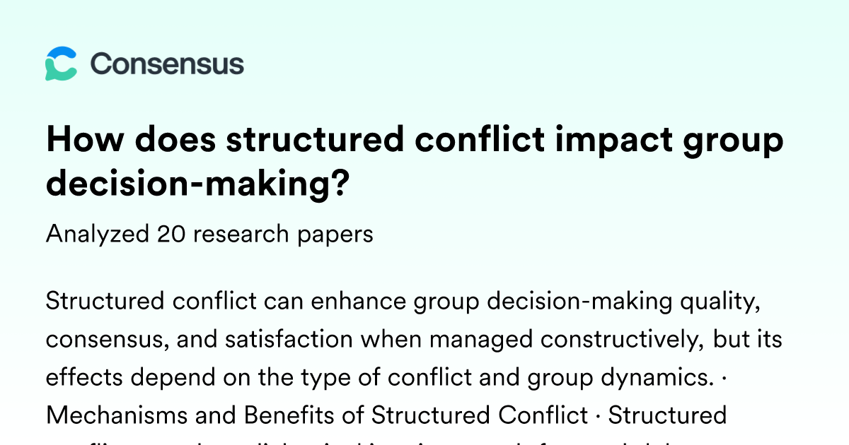 How does structured conflict impact group decision-making? - Consensus