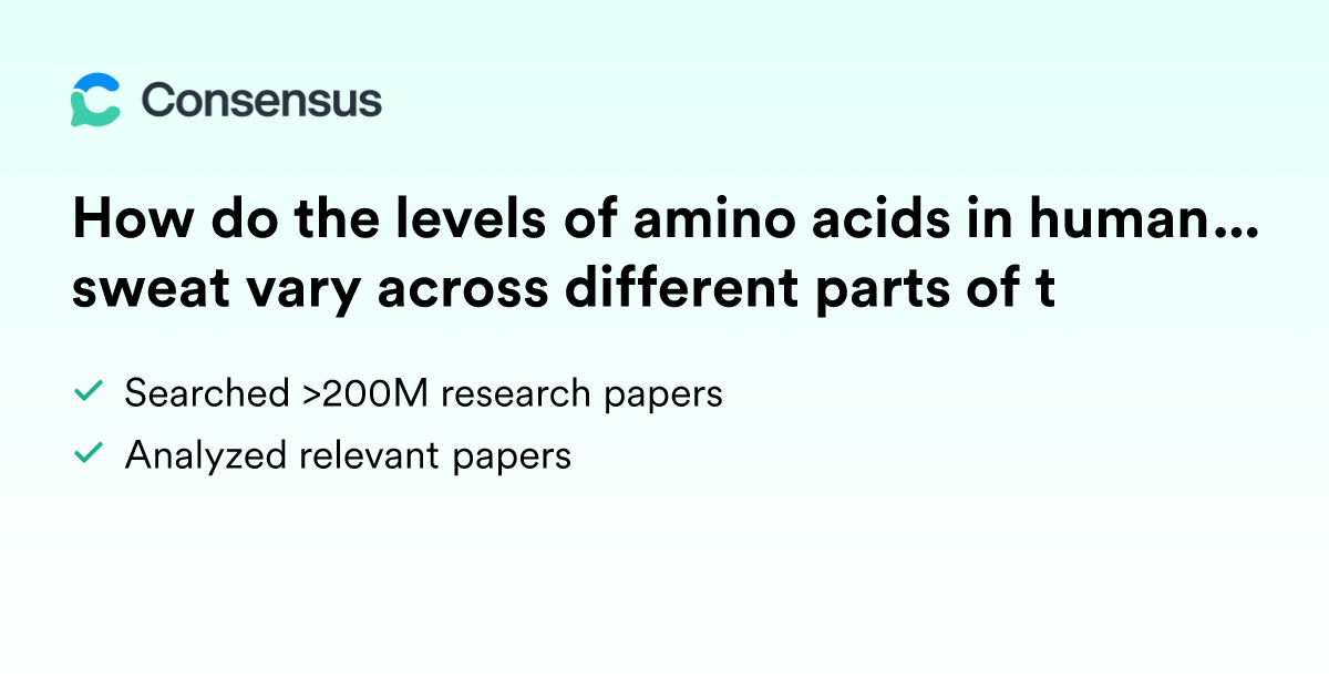 How do the levels of amino acids in human sweat vary across different ...