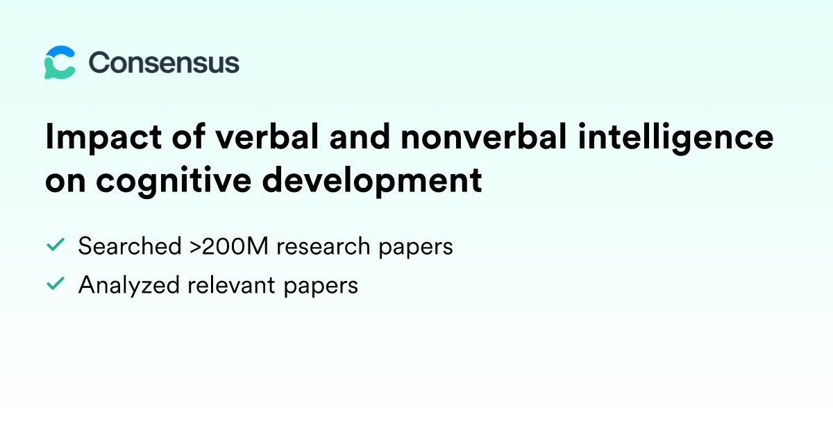Impact of verbal and nonverbal intelligence on cognitive development ...