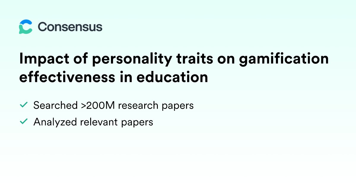 Impact of personality traits on gamification effectiveness in education ...