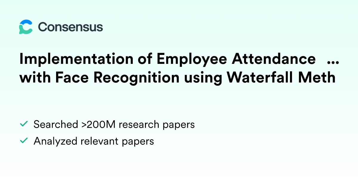 Implementation of Employee Attendance with Face Recognition using ...