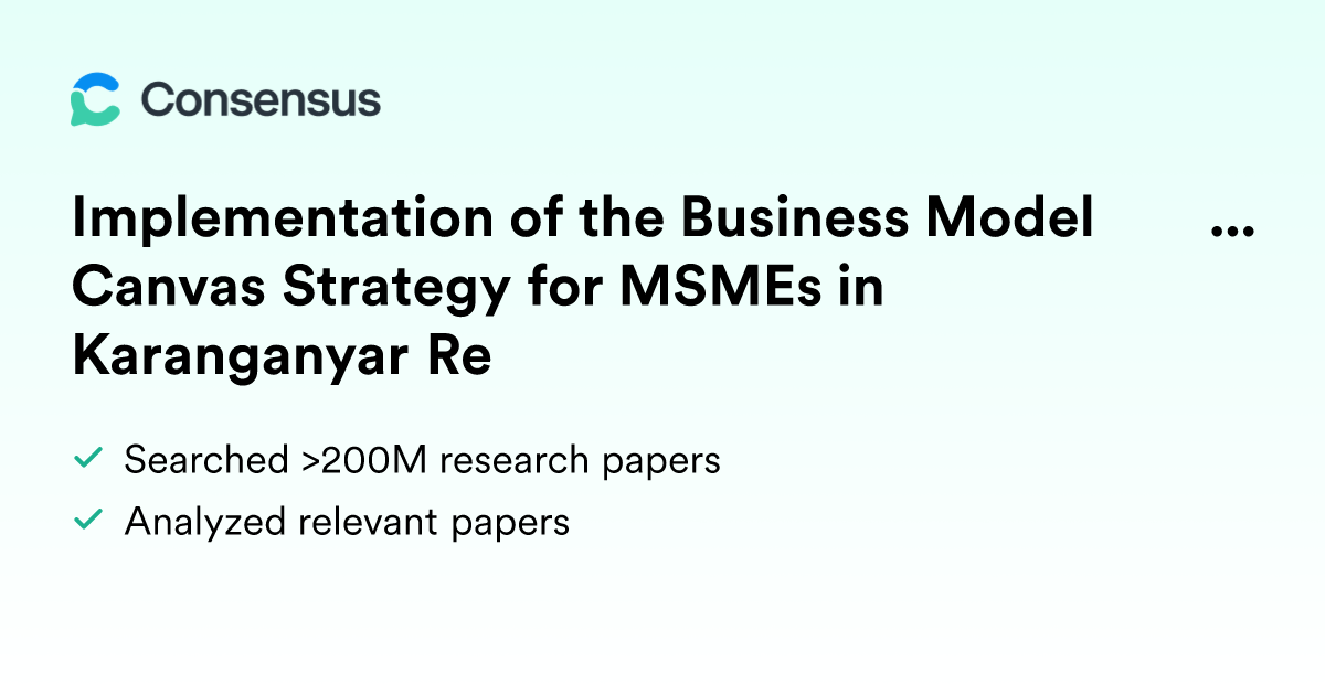 Implementation of the Business Model Canvas Strategy for MSMEs in ...