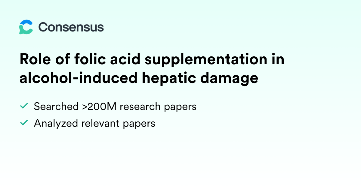 Role of folic acid supplementation in alcohol-induced hepatic damage ...