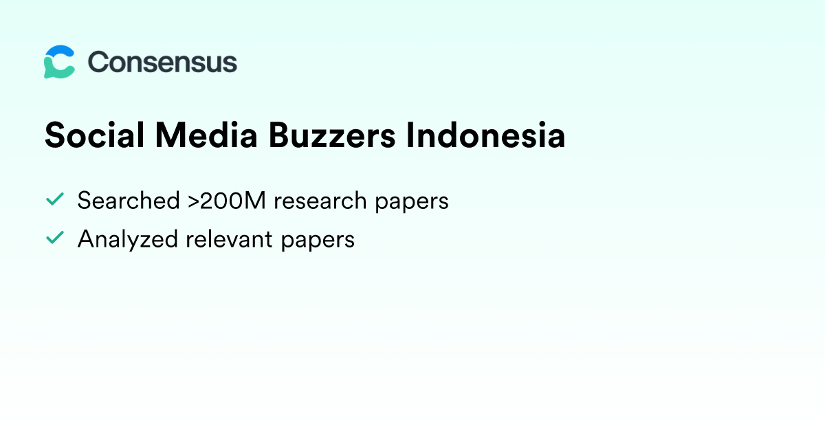 Social Media Buzzers Indonesia - Consensus