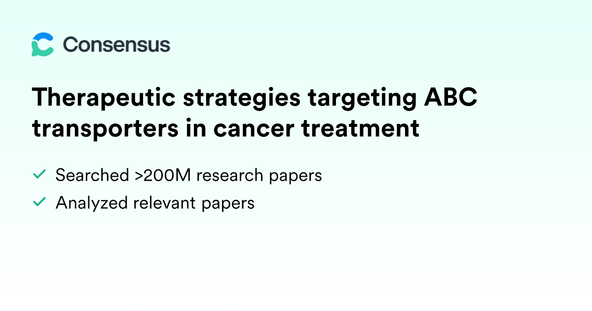 Therapeutic strategies targeting ABC transporters in cancer treatment ...