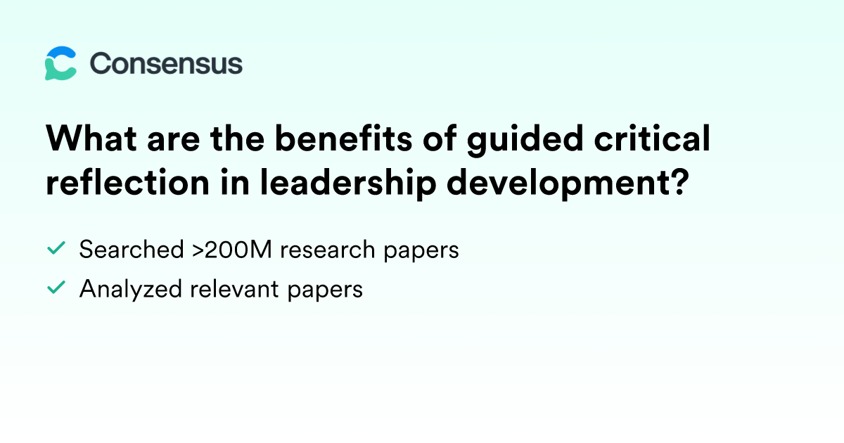 What are the benefits of guided critical reflection in leadership ...