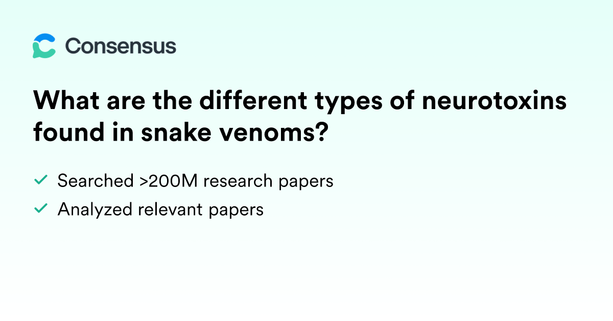 What are the different types of neurotoxins found in snake venoms ...