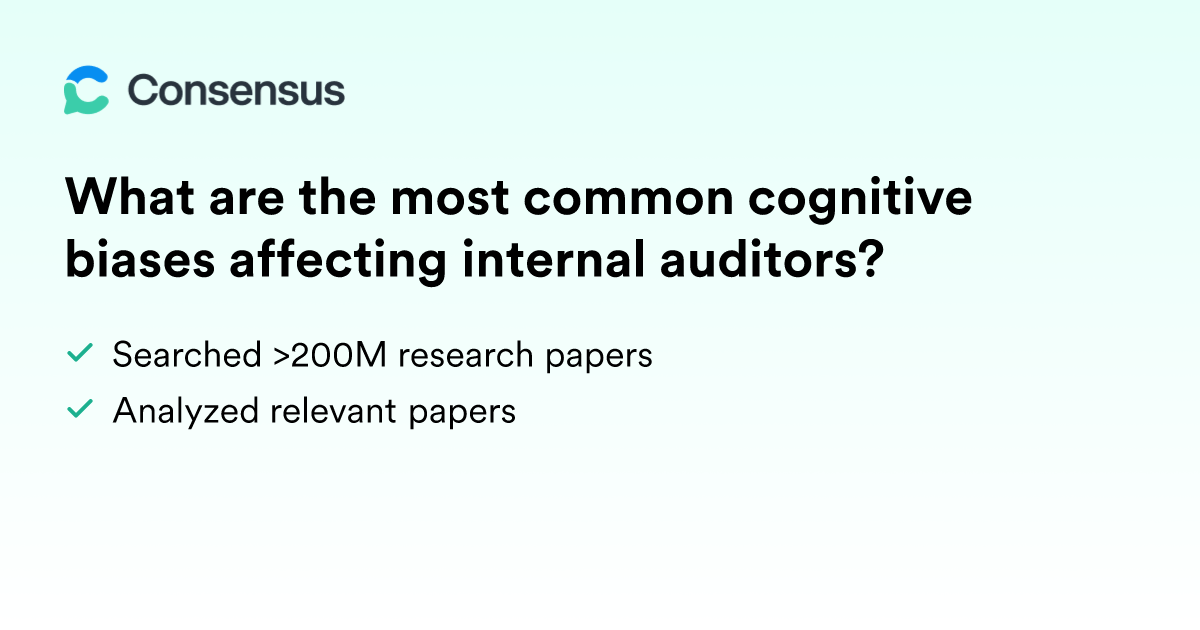 What are the most common cognitive biases affecting internal auditors ...