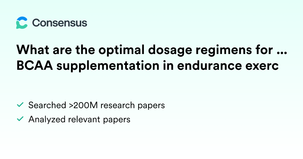 What are the optimal dosage regimens for BCAA supplementation in ...