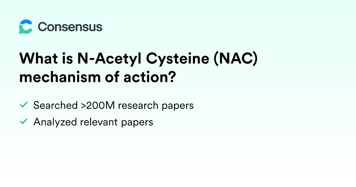 What is N-Acetyl Cysteine (NAC) mechanism of action? - Consensus