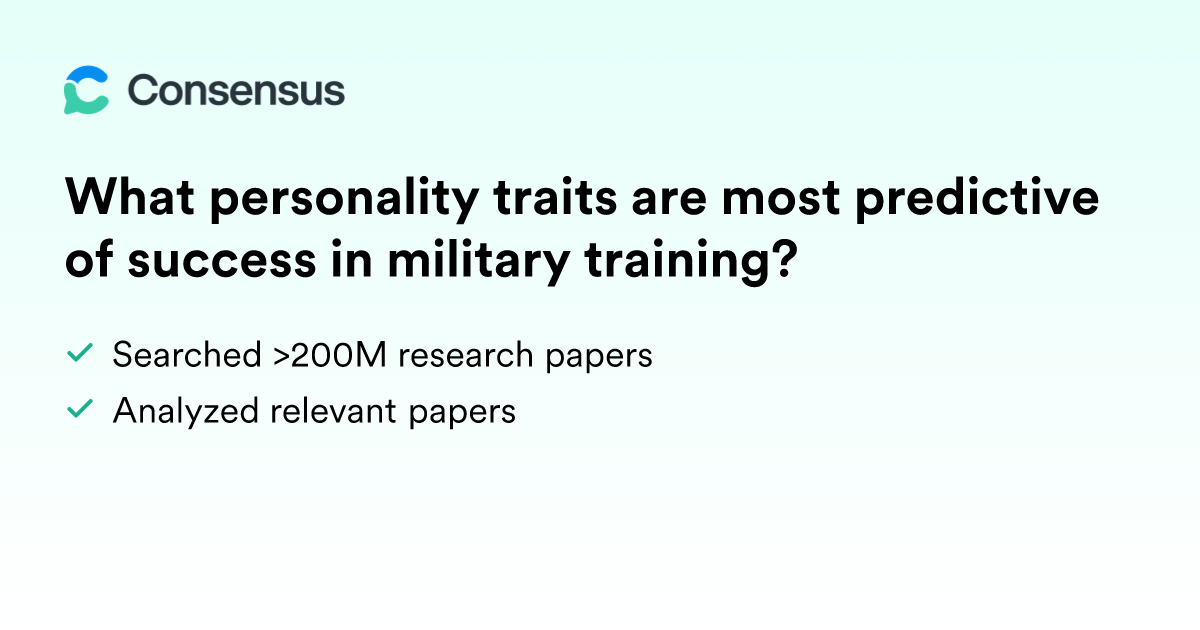 What personality traits are most predictive of success in military ...
