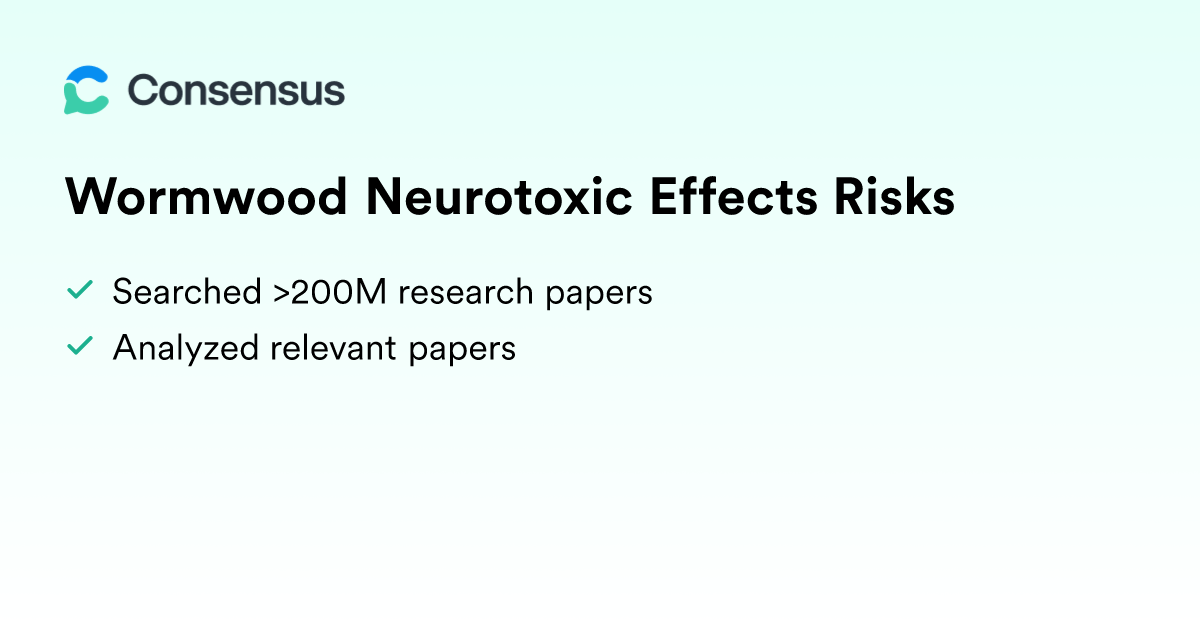 Wormwood Neurotoxic Effects Risks - Consensus
