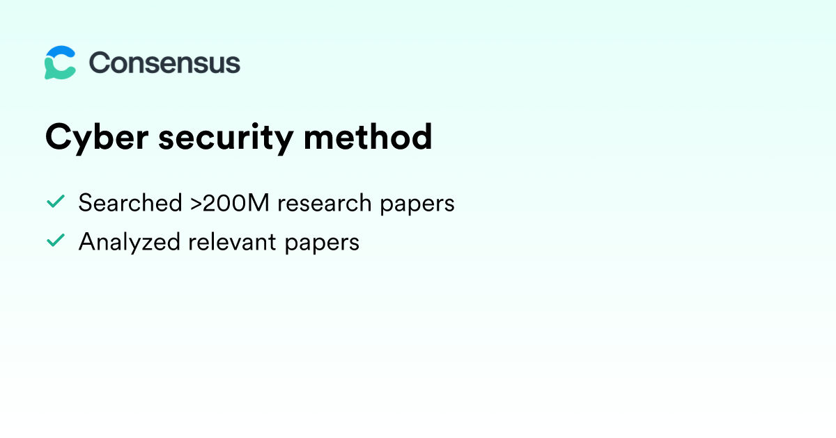 cyber security method - Consensus