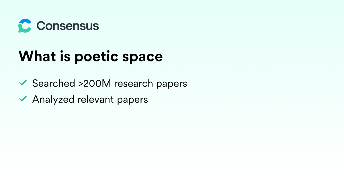 what is poetic space - Consensus
